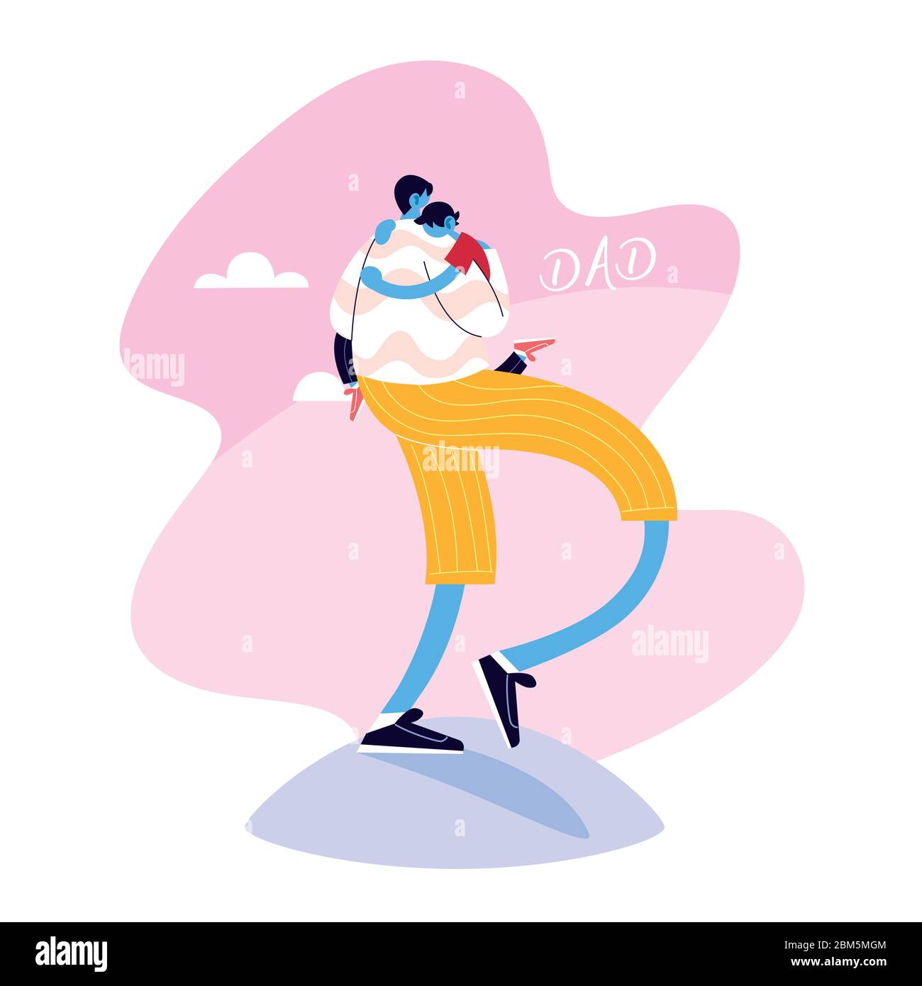 dad and son, card of the happy father day vector illustration design ...