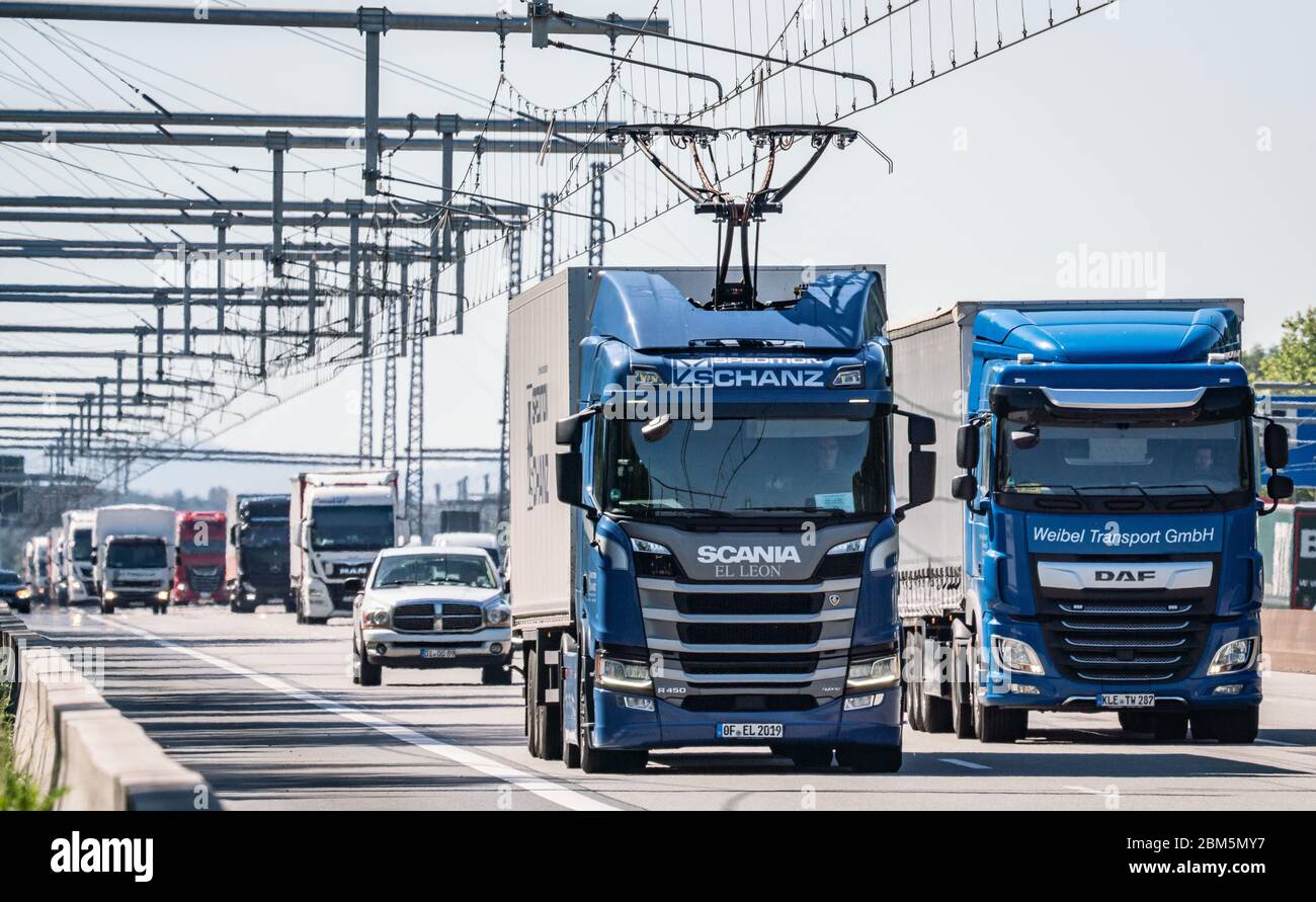 Erzhausen, Germany. 07th May, 2020. A Scania R450 hybrid tractor unit ...