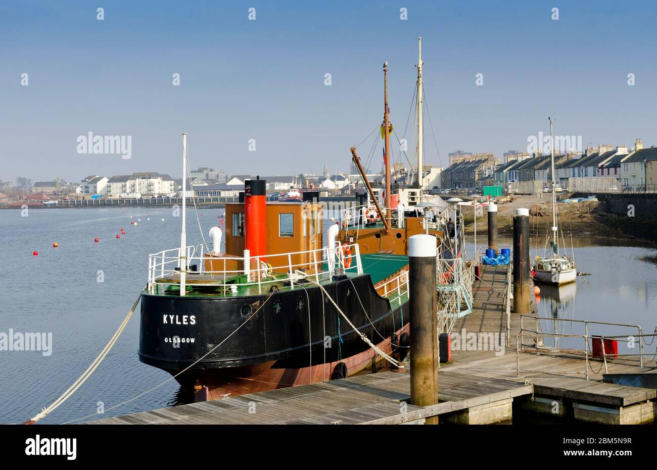 irvine harbour with puffer Stock Photo - Alamy