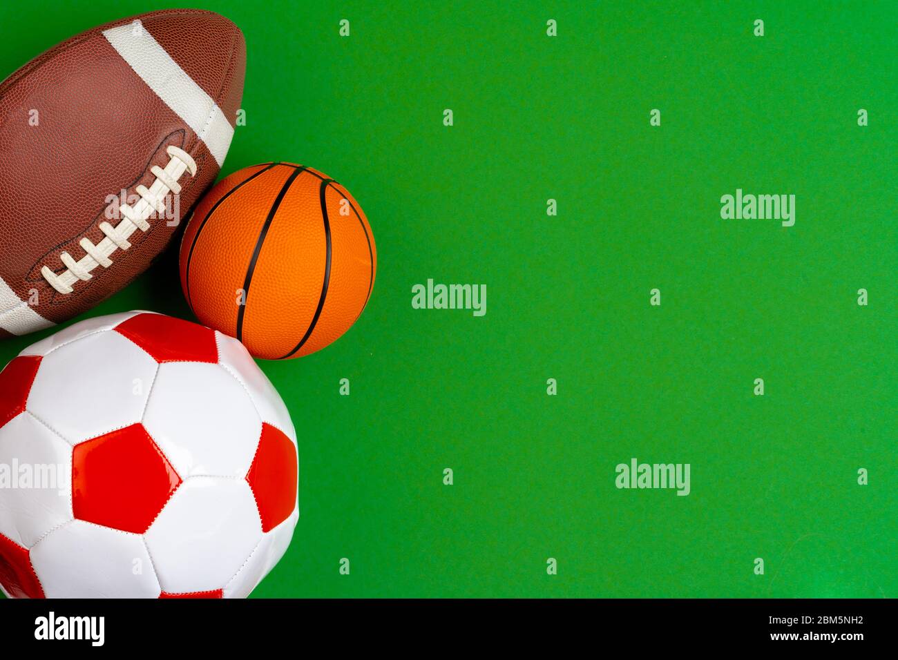 Set of balls for soccer, basketball and rugby Stock Photo - Alamy