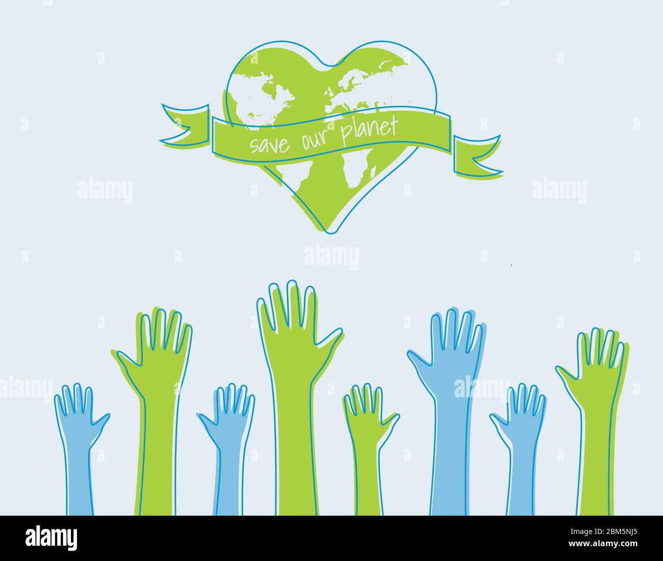 save the world Ecology concept. silhouettes of hands raised up Suitable ...