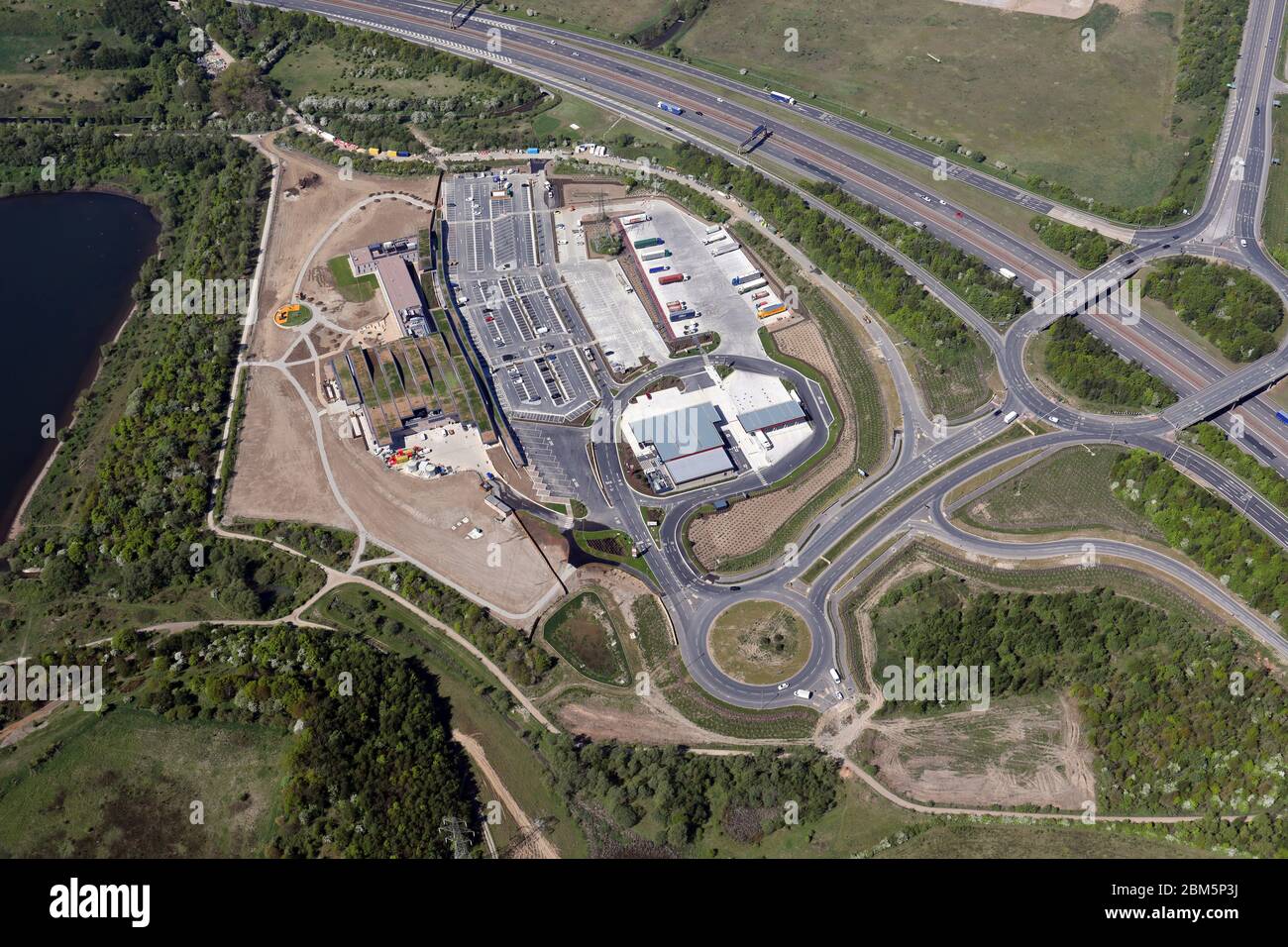 aerial view of Leeds Skelton Lake Services - Extra at junction 45 of ...