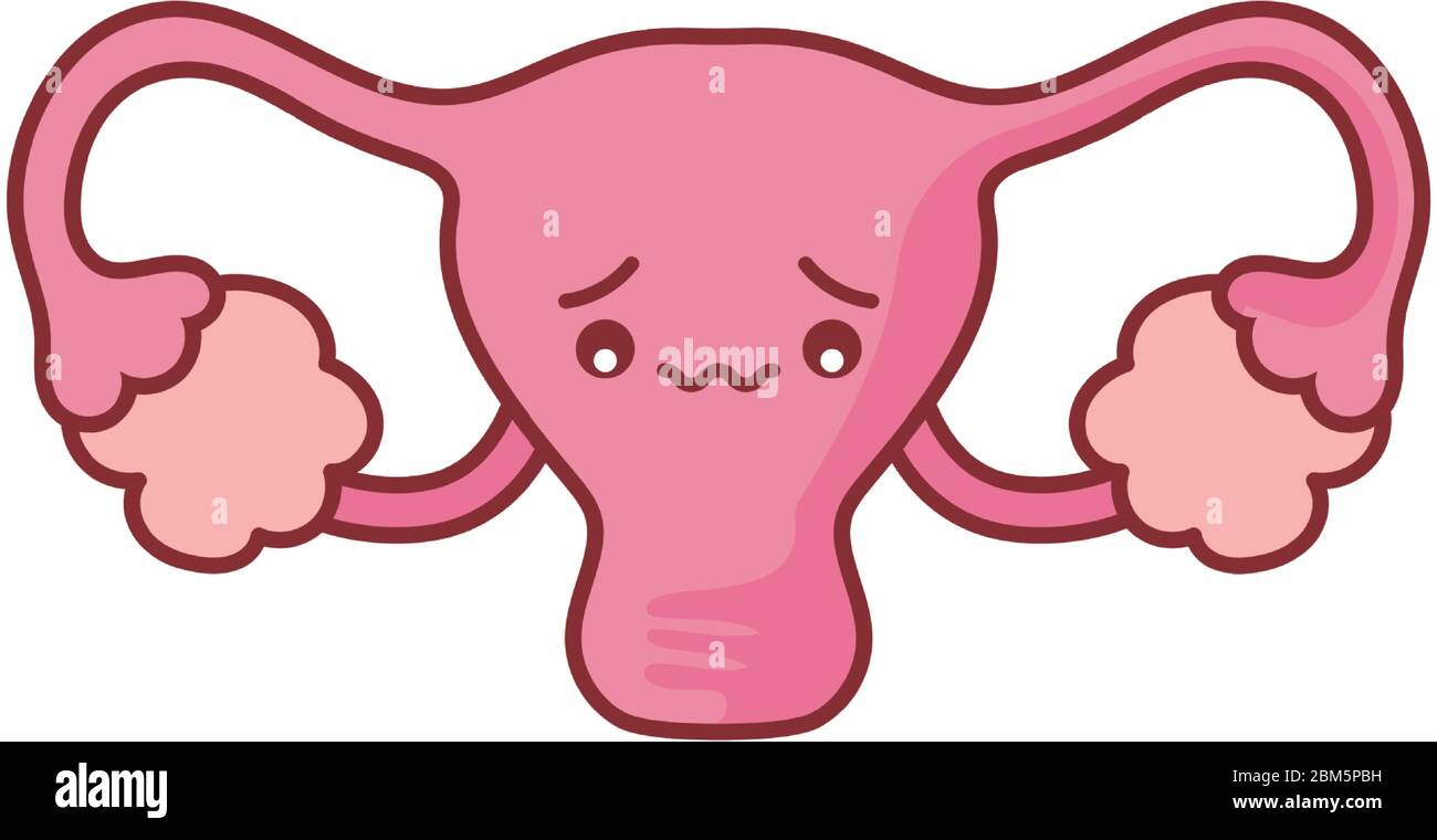 female reproductive system cartoon flat style icon design of Medical ...