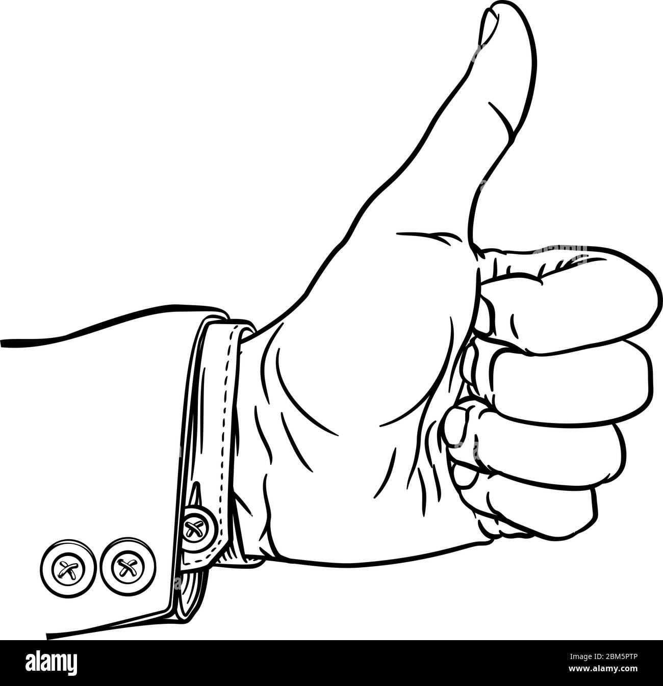 Hand Thumbs Up Gesture Thumb Out Fingers In Fist Stock Vector Image ...