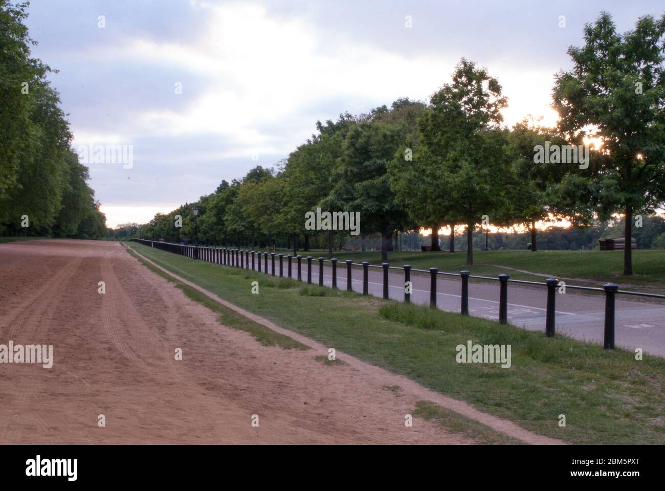 Barrier Railings The Shard Skyline from Hyde Park, London Stock Photo ...