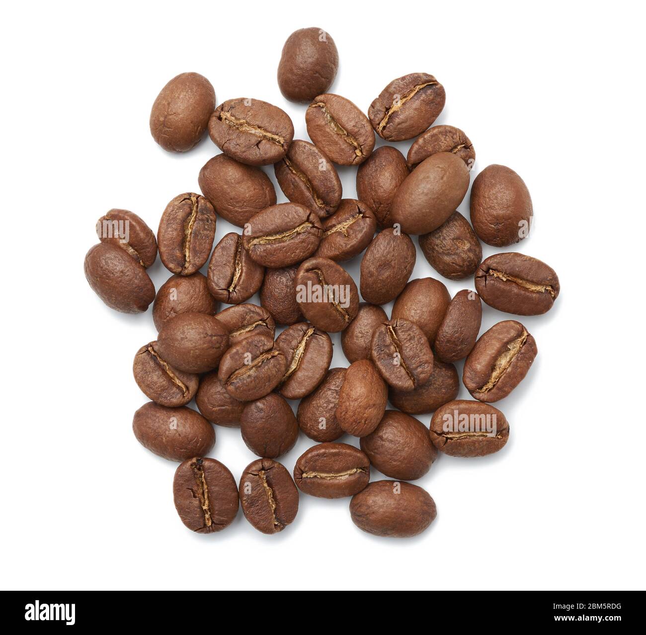 roasted coffee beans robusta isolated on a white background, bunch of ...