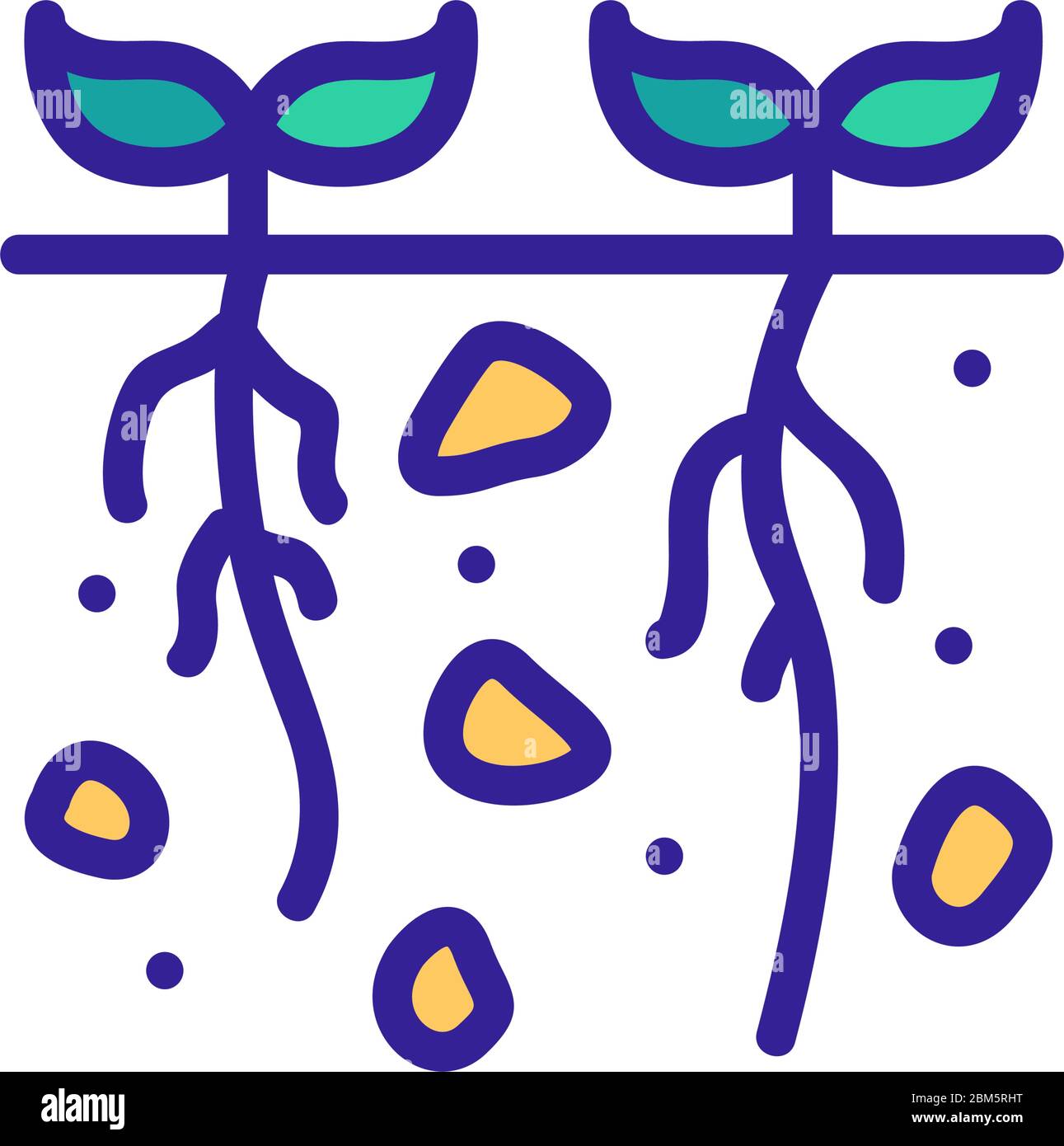 plant roots sprouted deep icon vector outline illustration Stock Vector ...