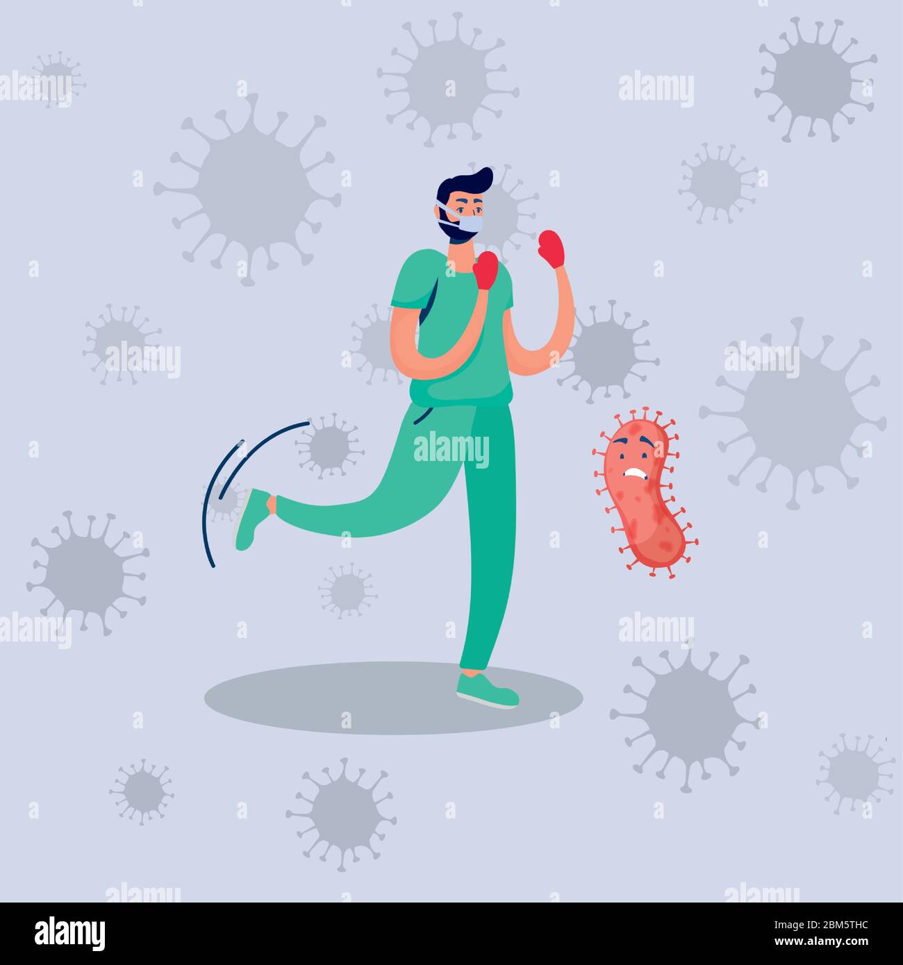 covid19 pandemic particles and doctor fighting Stock Vector Image & Art ...
