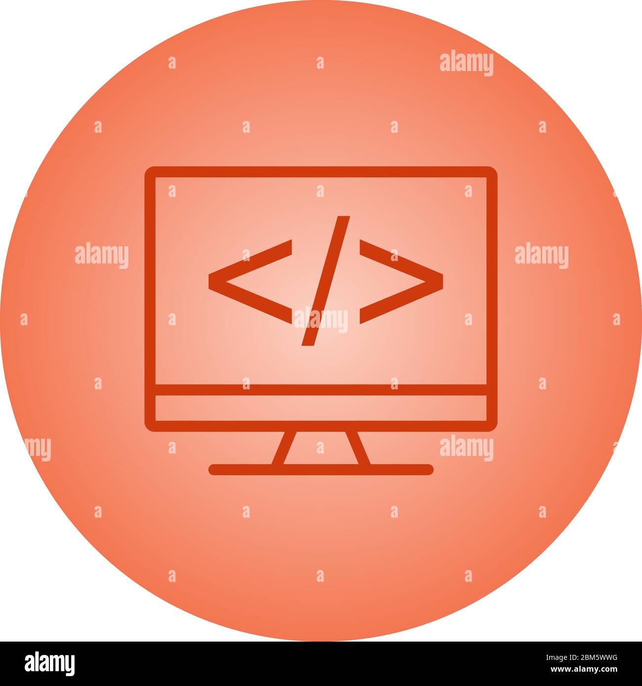 Beautiful Coding on screen vector line icon Stock Vector Image & Art ...