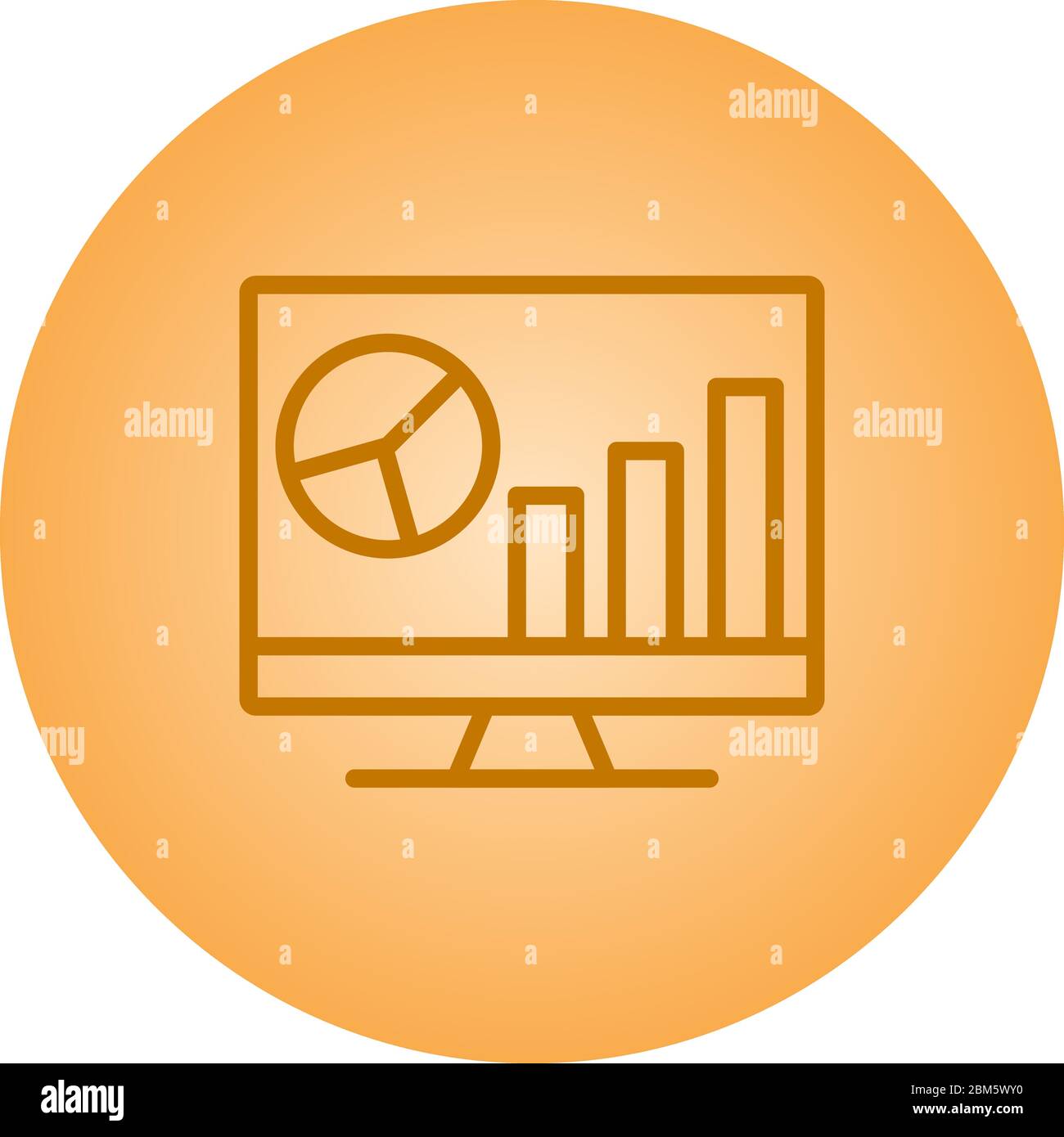 Beautiful Graph on computer vector line icon Stock Vector Image & Art - Alamy