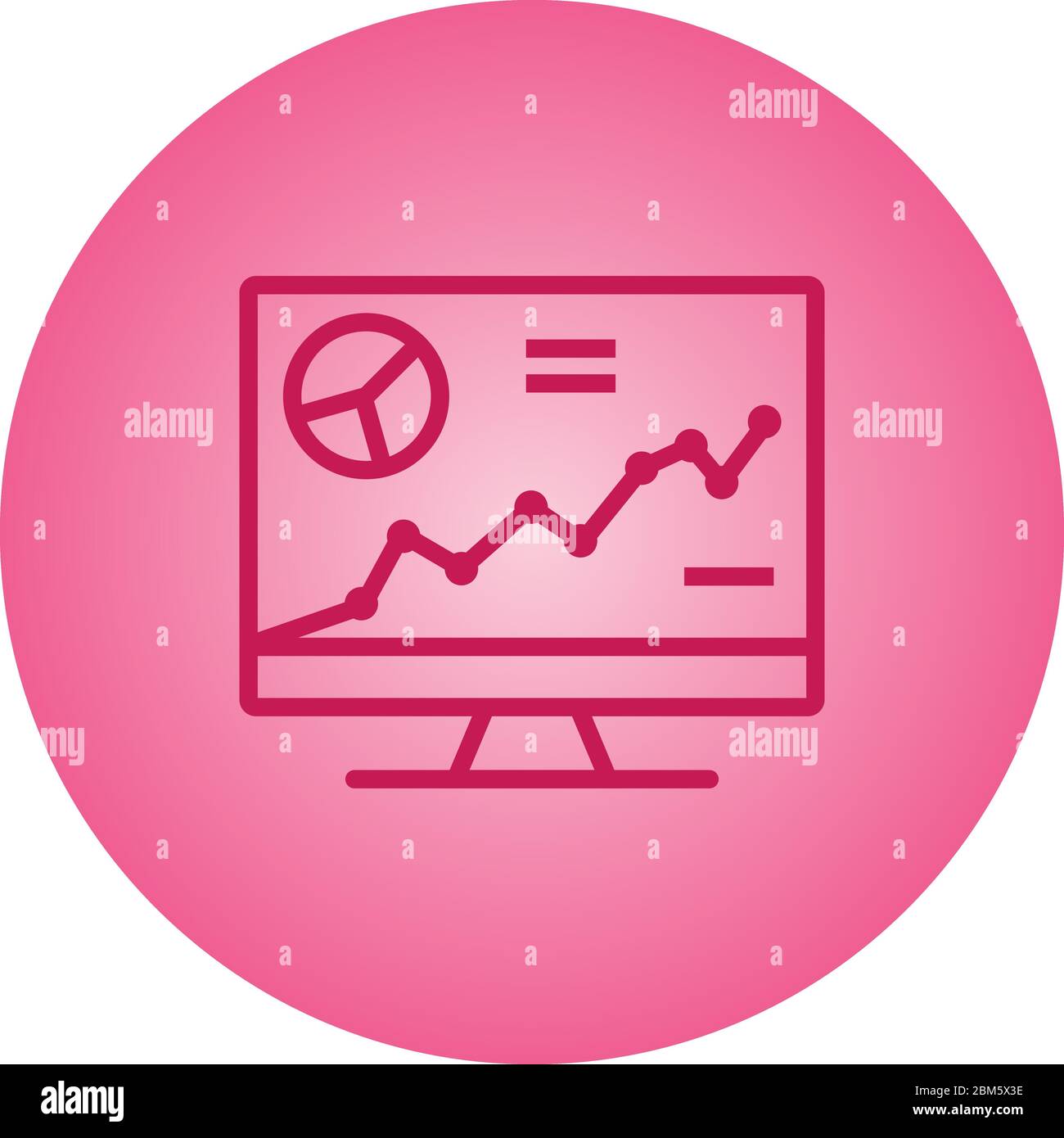 Beautiful Graph on computer vector line icon Stock Vector Image & Art - Alamy