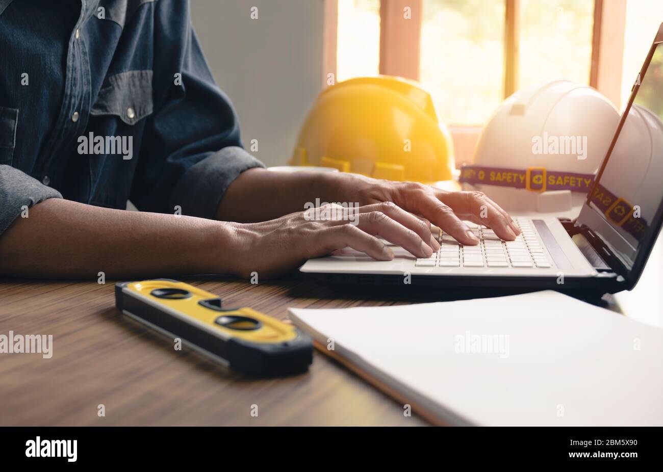 Architect engineer working concept and construction tools or safety ...