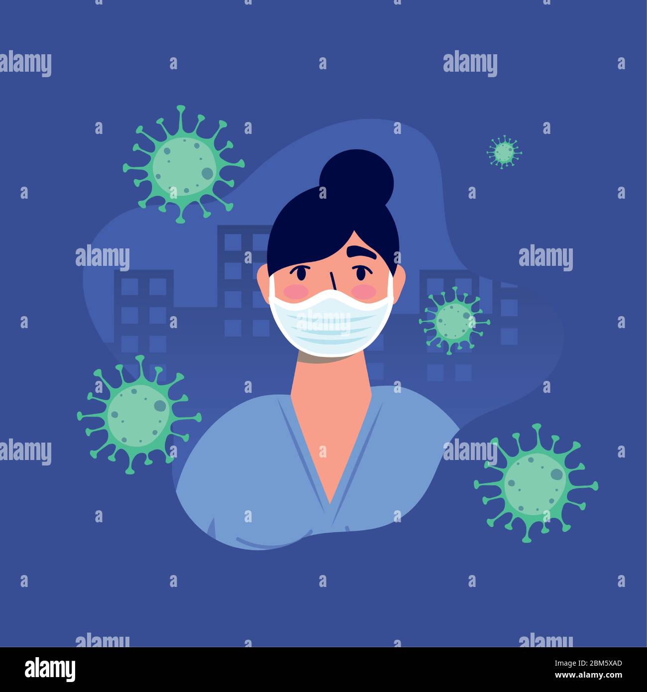 Girl using stethoscope Stock Vector Images - Alamy