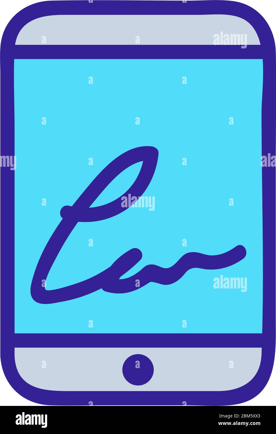 personal signature on smartphone icon vector outline illustration Stock ...