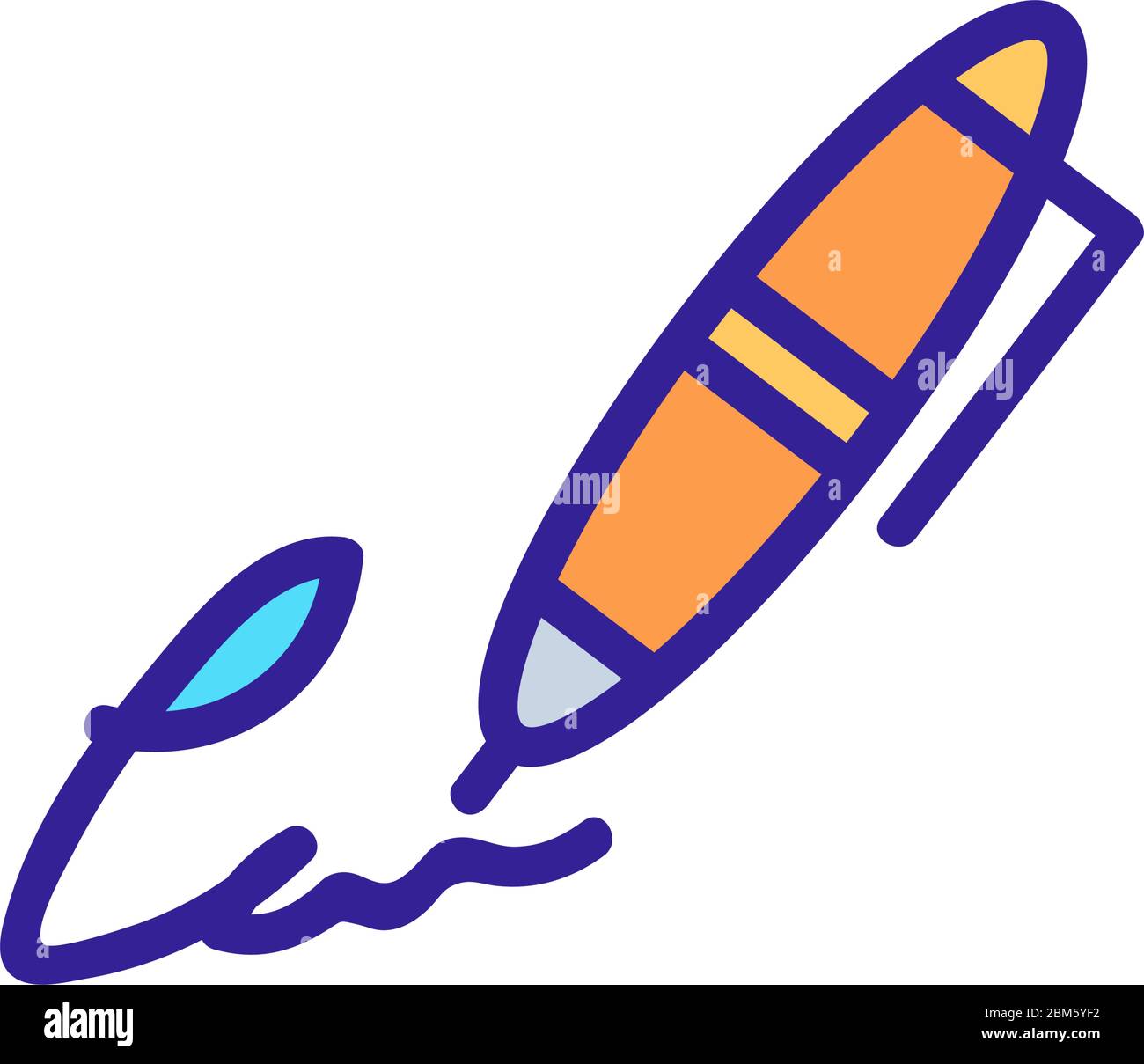 writing signature by pen icon vector outline illustration Stock Vector ...
