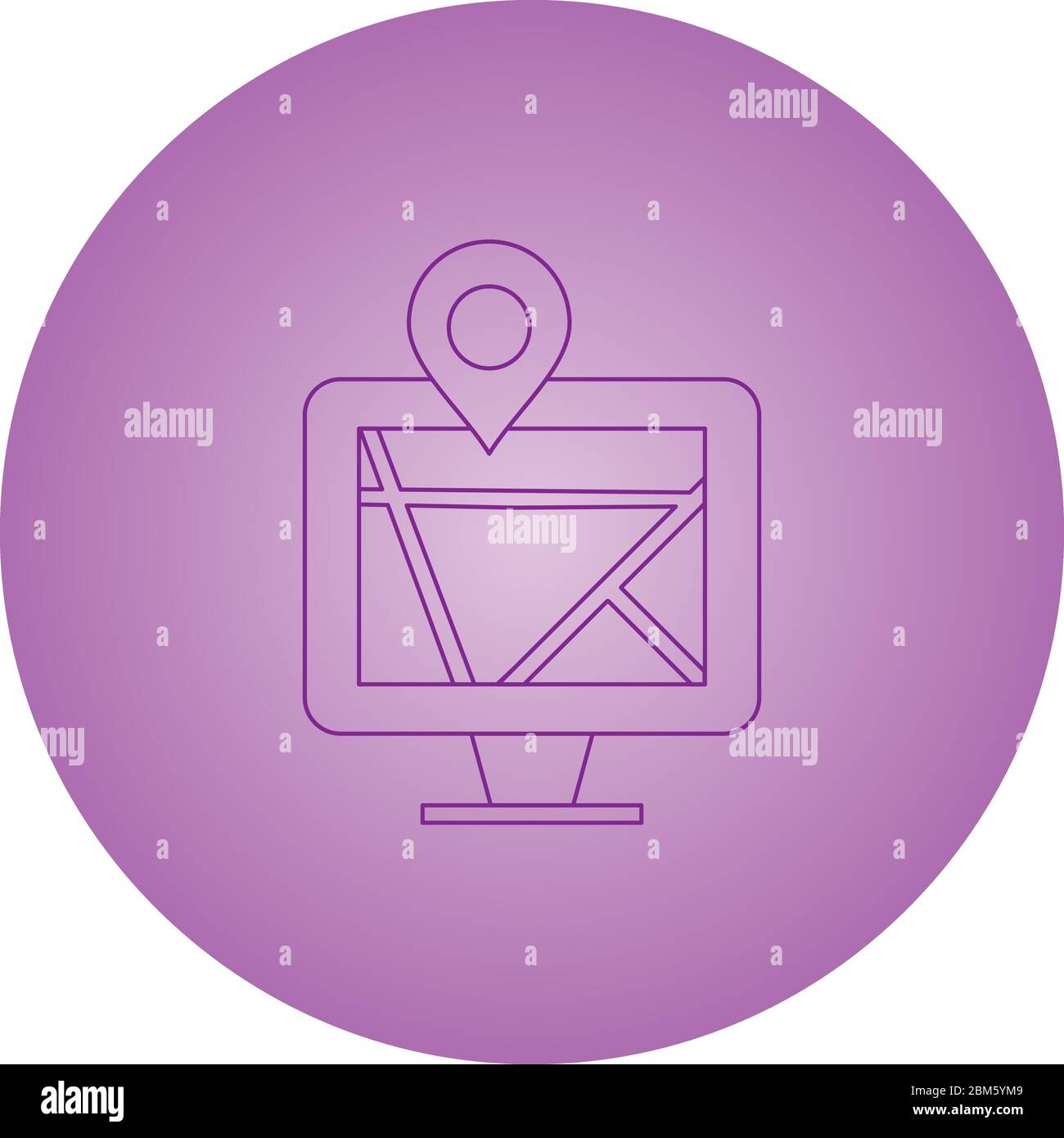Maps on computer line icon Stock Vector Image & Art - Alamy