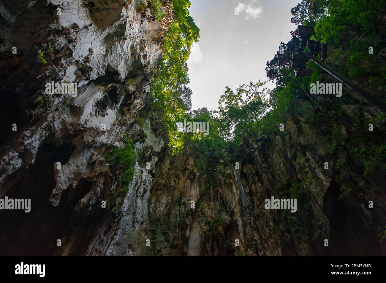 The Batu Caves, Selangor, Malaysia. View to natural skylight and ...