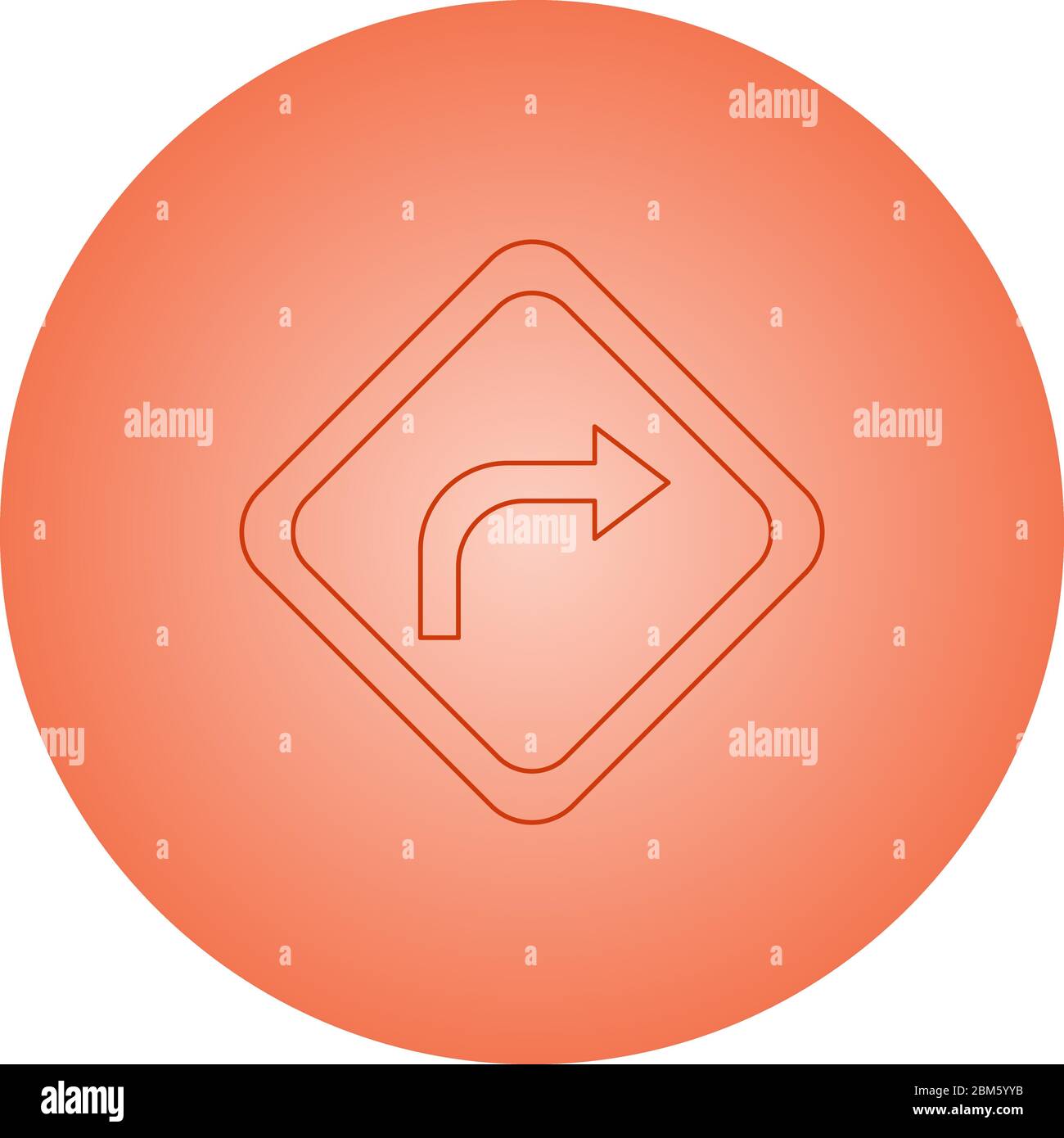 Beautiful Right Turn Ahead line icon Stock Vector Image & Art - Alamy