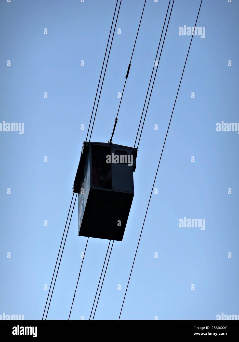 Cable Car Transportation Rope Way Over Meteora Hills with clear sky ...