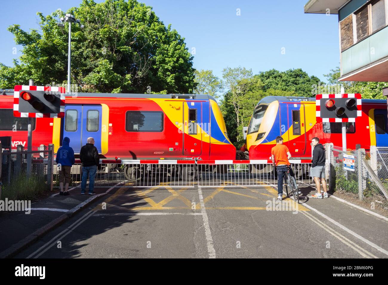 A South Western Railway train passed Network Rail's Vine Road signal ...