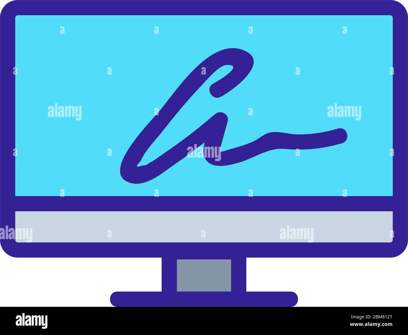 on-screen signature icon vector outline illustration Stock Vector Image ...