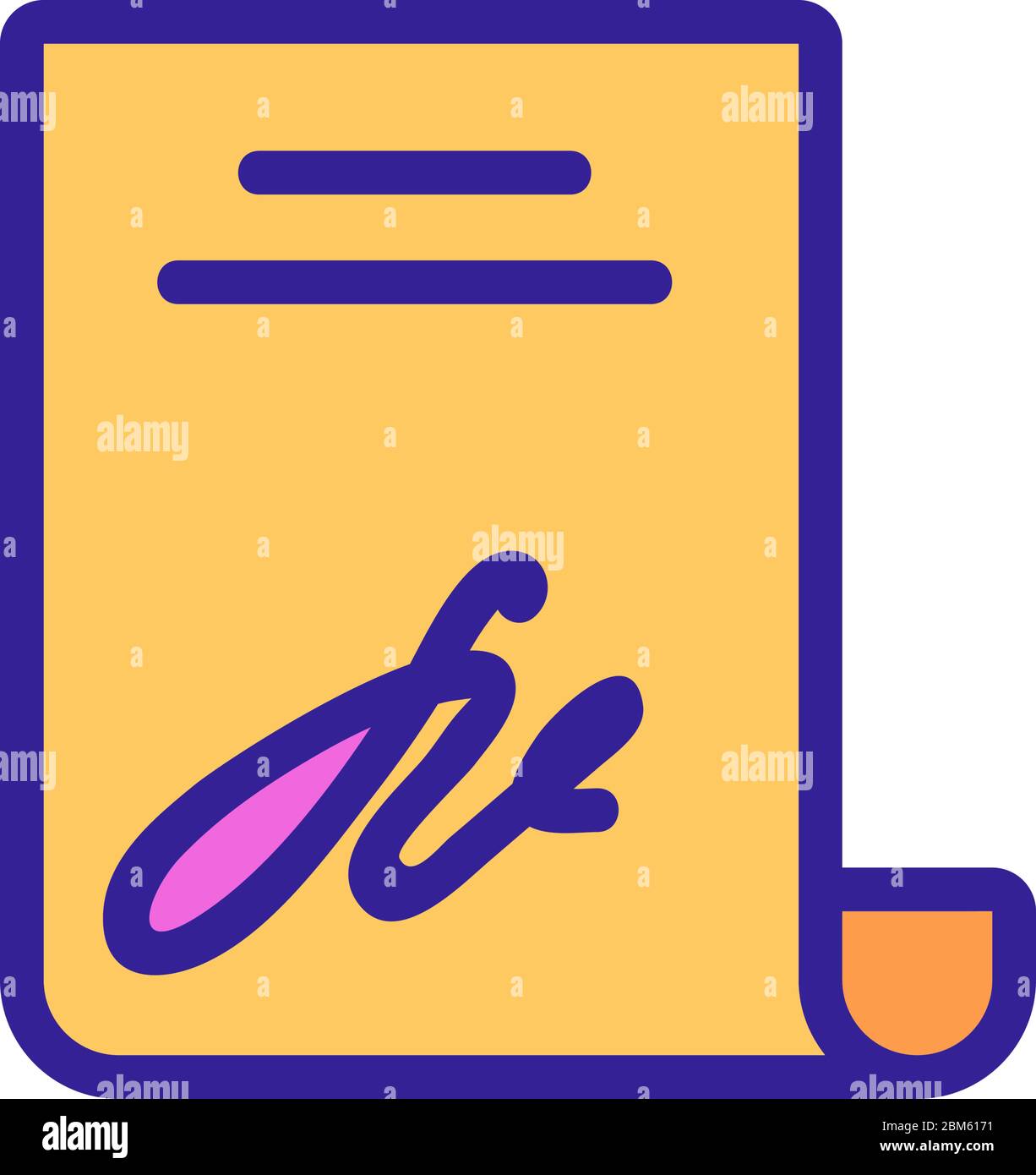 paper with personal signature icon vector Stock Vector Image & Art - Alamy