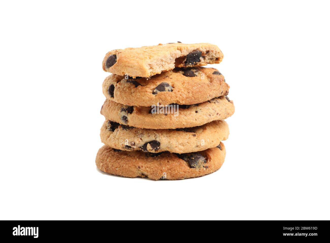 Pile of tasty cookies isolated on white background Stock Photo - Alamy