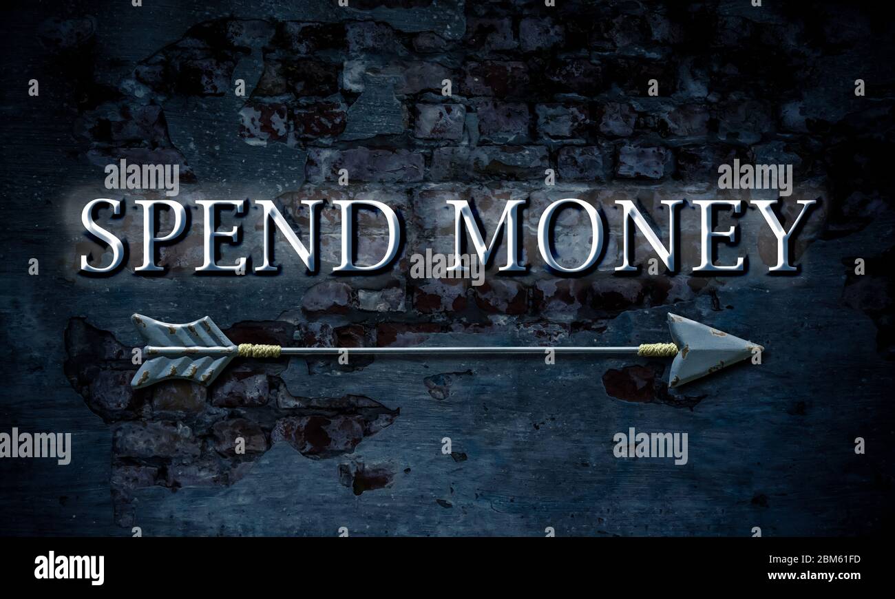 Street Sign the Direction Way to Spend Money Stock Photo - Alamy