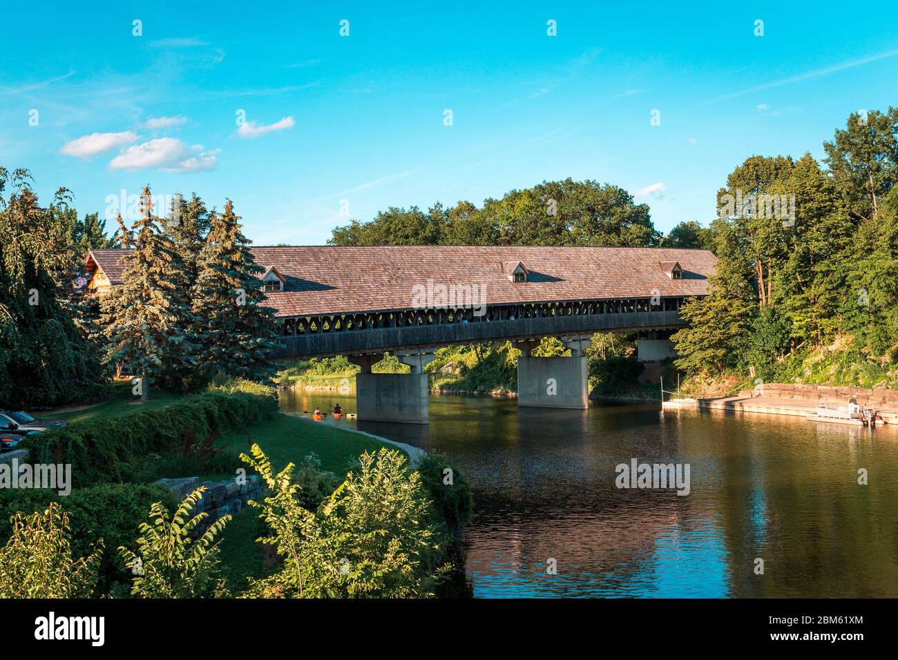 Covered bridge in Frakenmuth Michigan Stock Photo - Alamy