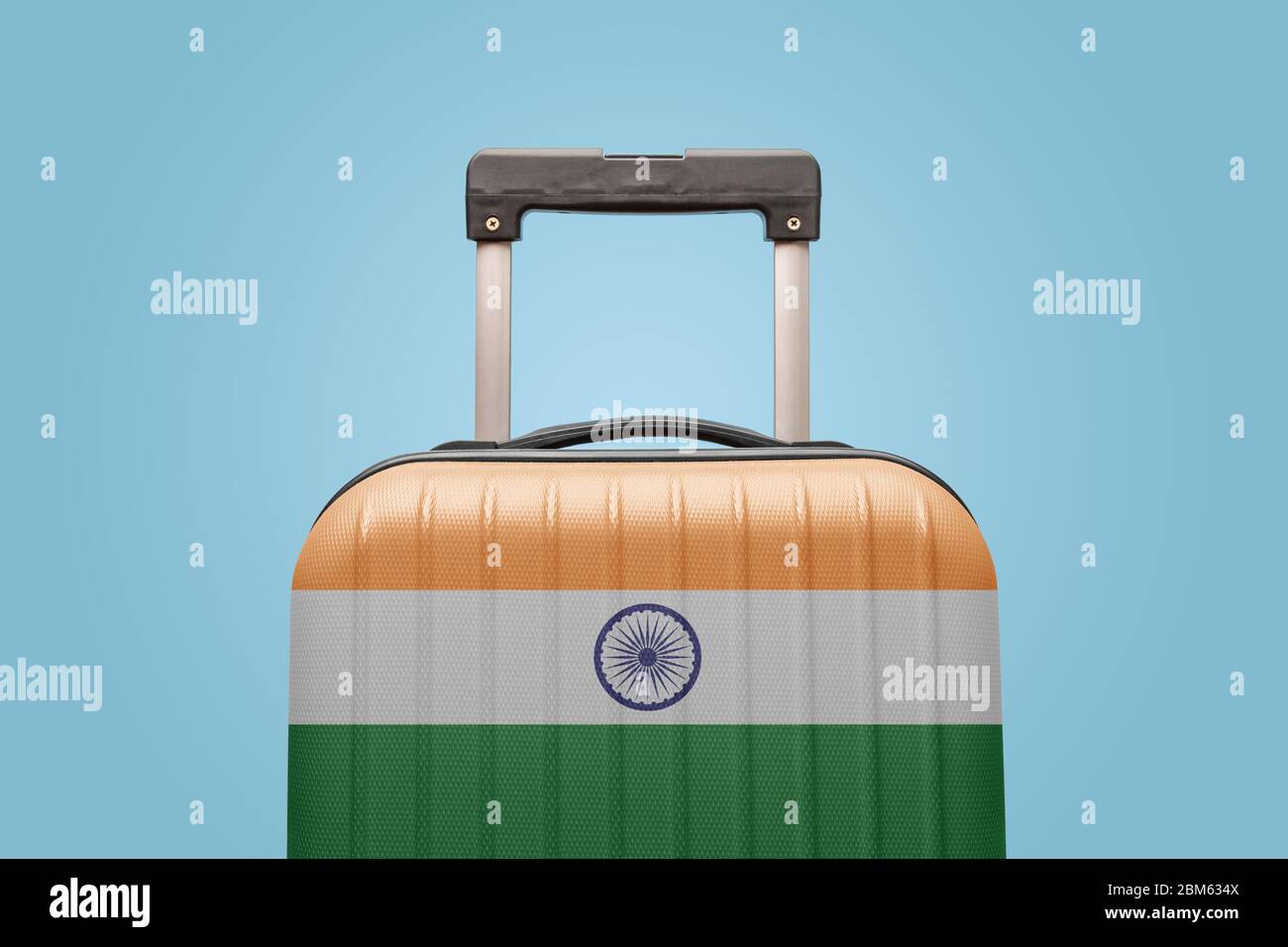Suitcase with Indian flag design travel Asia concept Stock Photo - Alamy