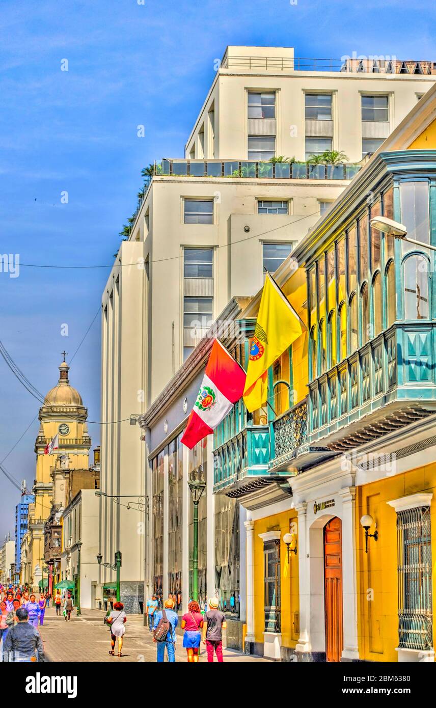 Colonial Architecture in Lima, Peru Stock Photo - Alamy
