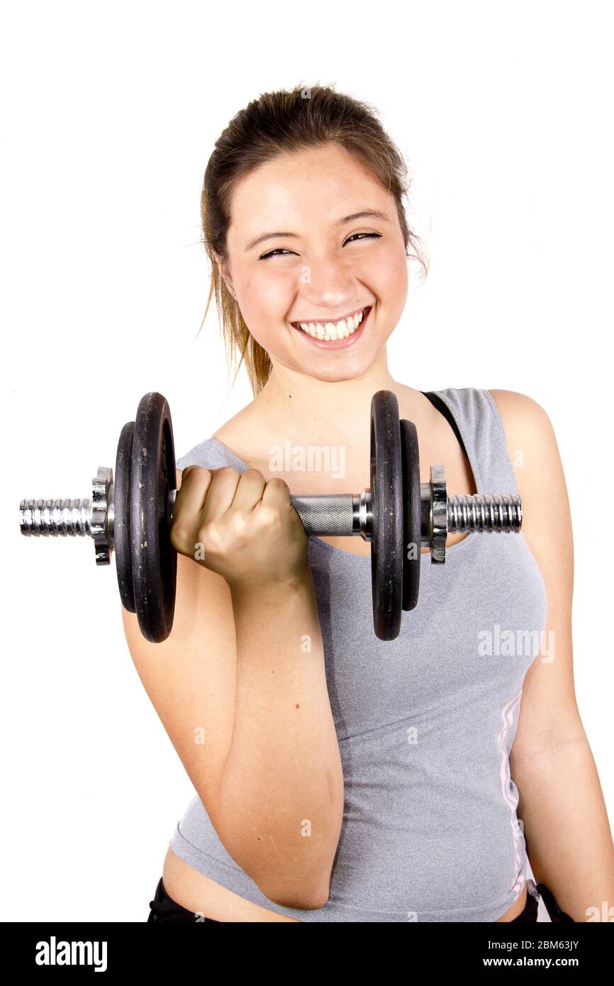 girl body building Stock Photo - Alamy