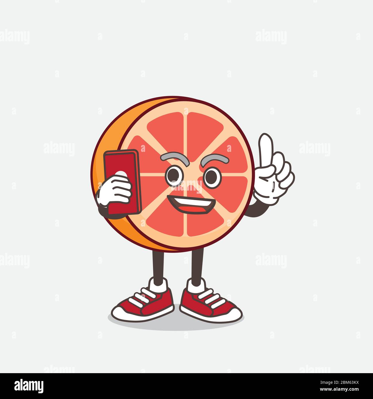 An illustration of Grapefruit cartoon mascot character speaking on the ...