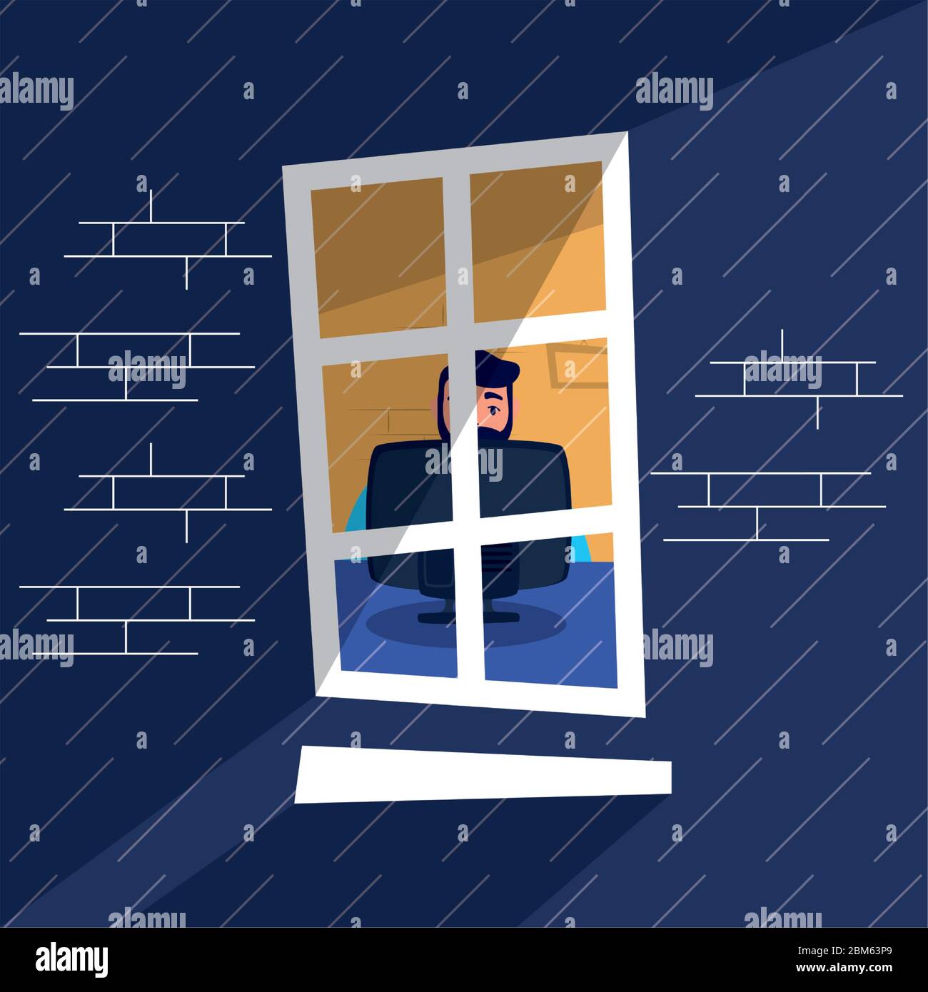 man watching tv stay at home campaign Stock Vector Image & Art - Alamy