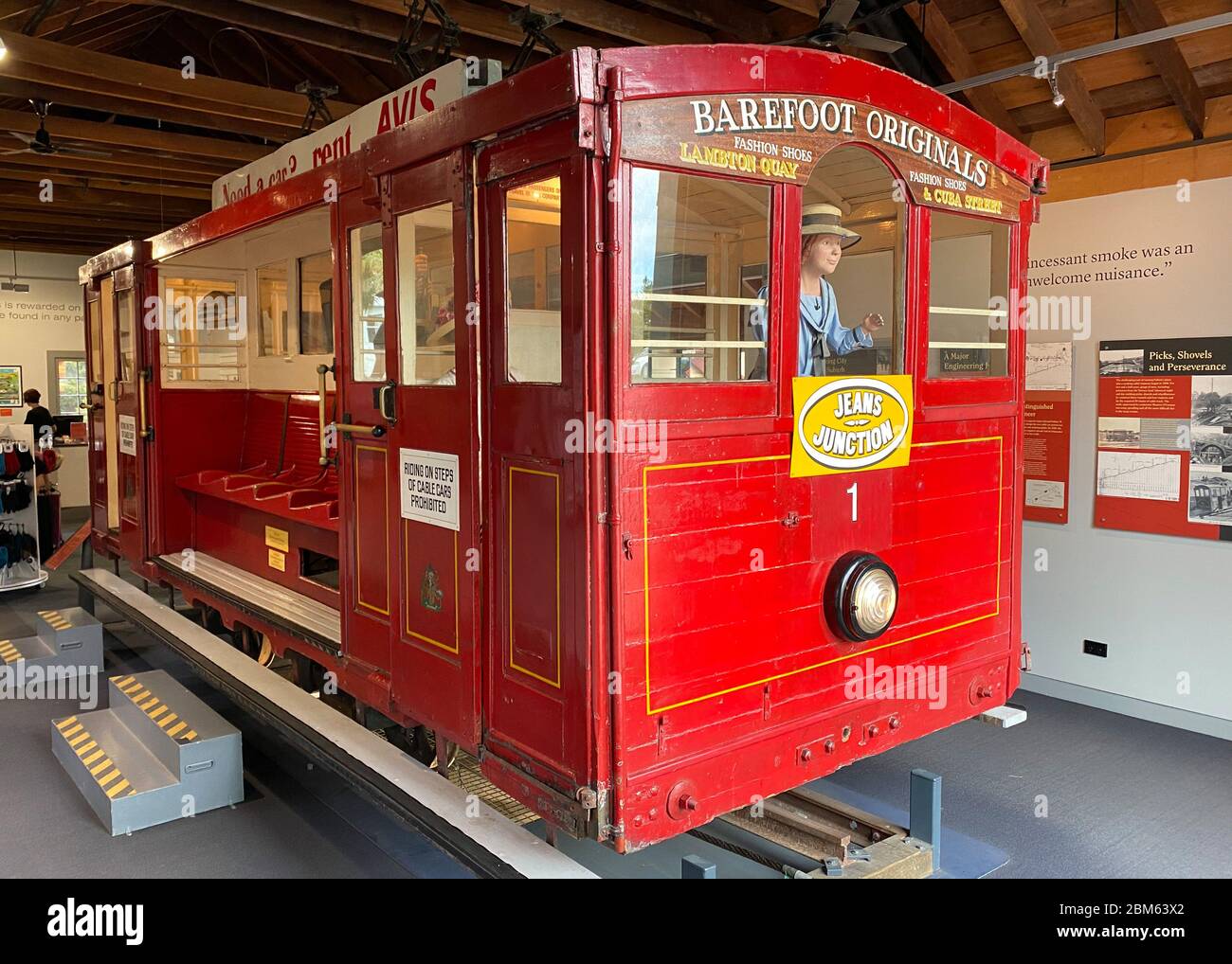 Old Cable Car in the Cable Car Museum, Wellington, New Zealand Stock ...