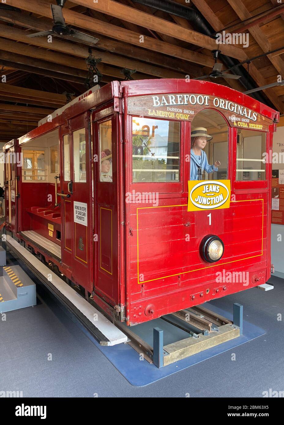 Old Cable Car in the Cable Car Museum, Wellington, New Zealand Stock ...