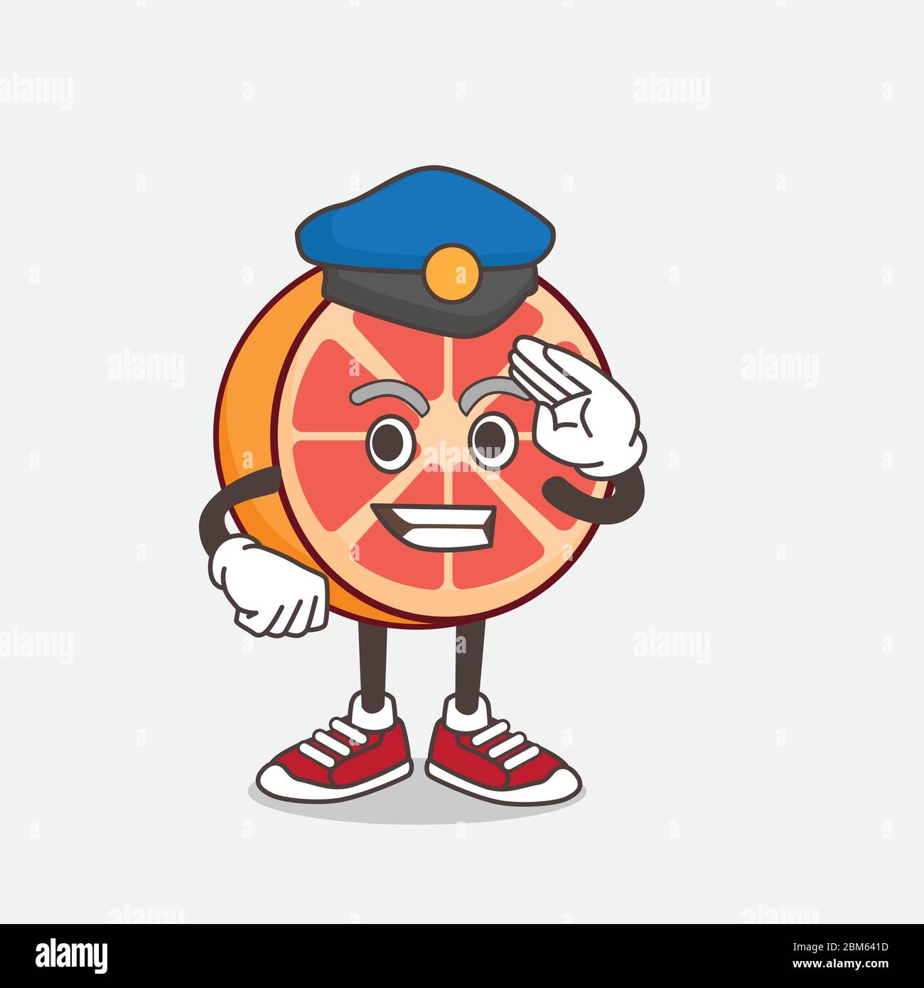 An illustration of Grapefruit cartoon mascot character working as a ...