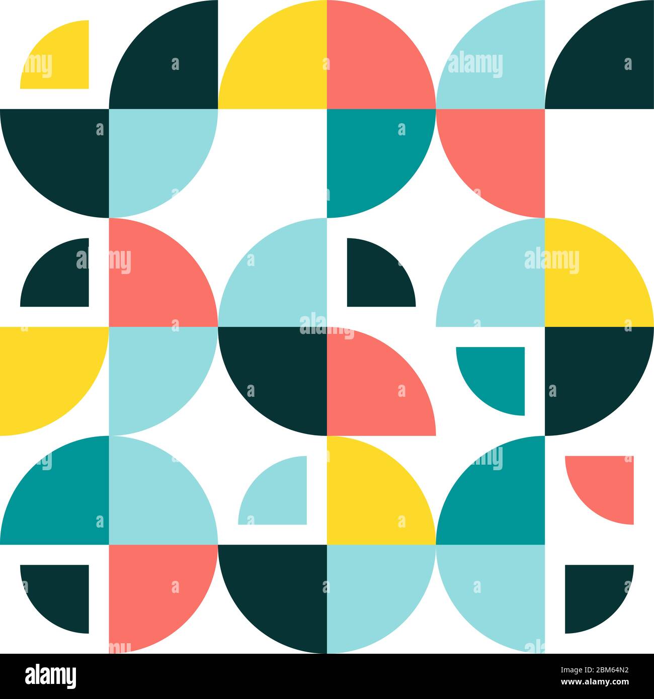 Swiss modernism geometric round shapes background. Vector seamless ...