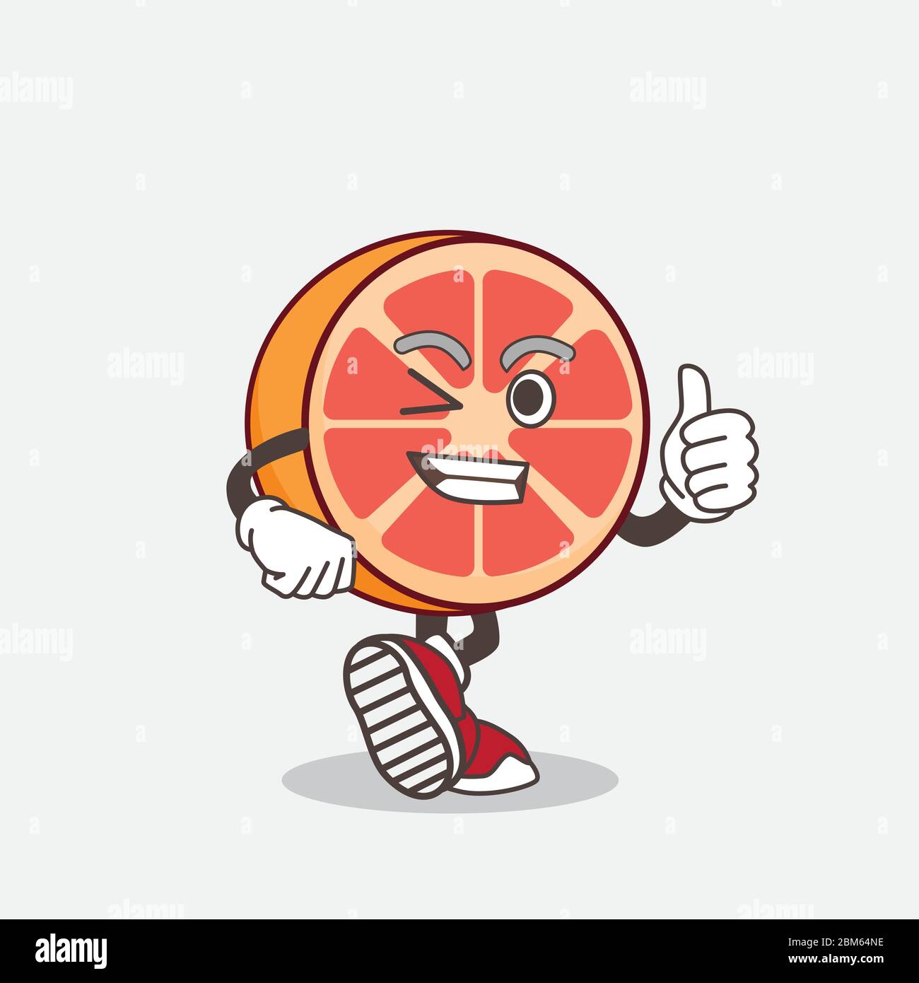 An illustration of Grapefruit cartoon mascot character making Thumbs up ...