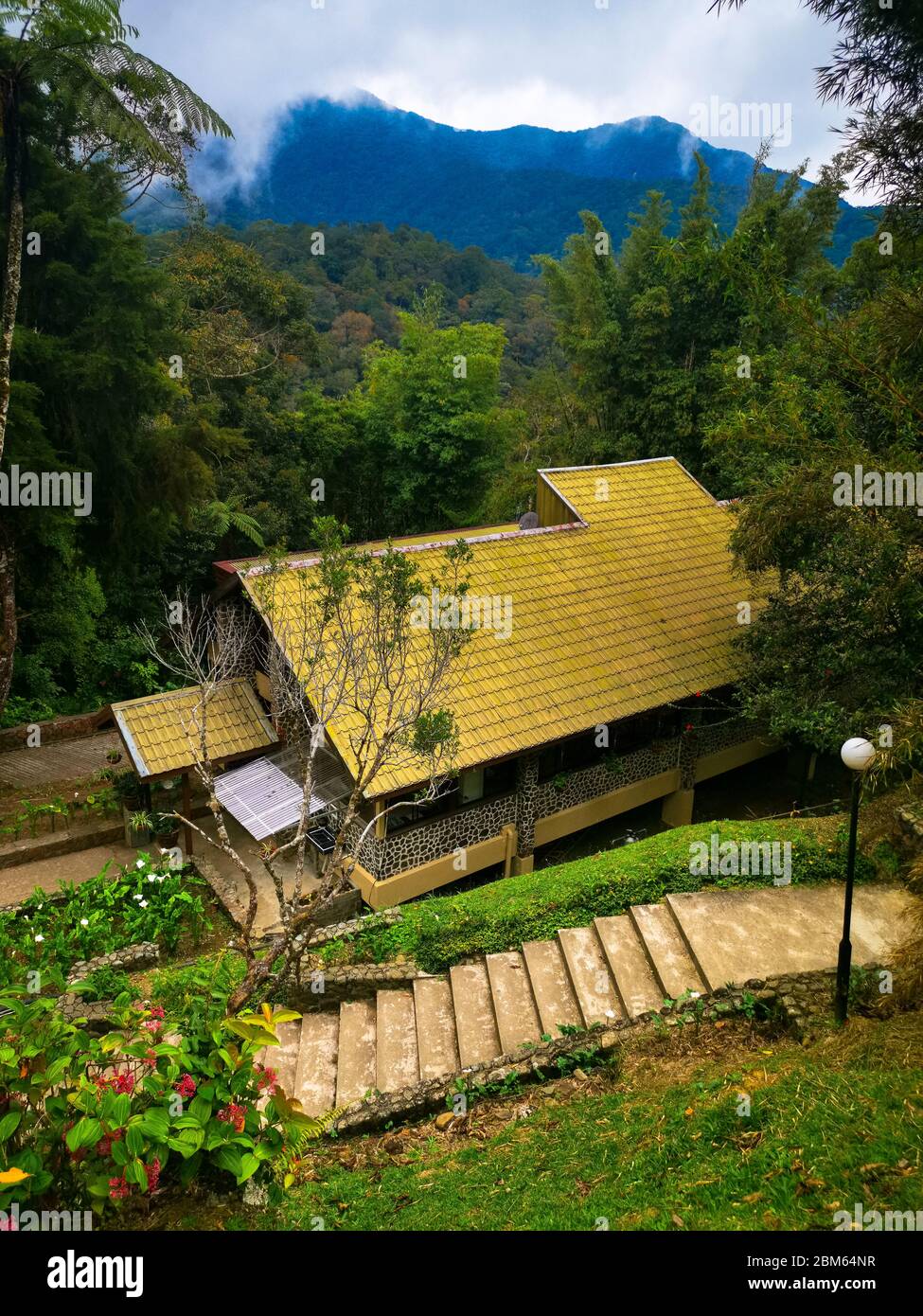 Scenery near peak of Mount Kinanbalu aka Akinabalu in state of Sabah ...