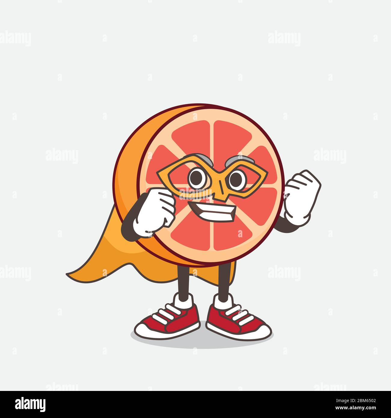An illustration of Grapefruit cartoon mascot character dressed as a ...