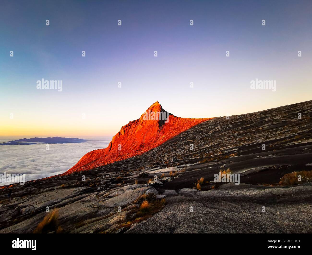 Scenery near peak of Mount Kinanbalu aka Akinabalu in state of Sabah ...