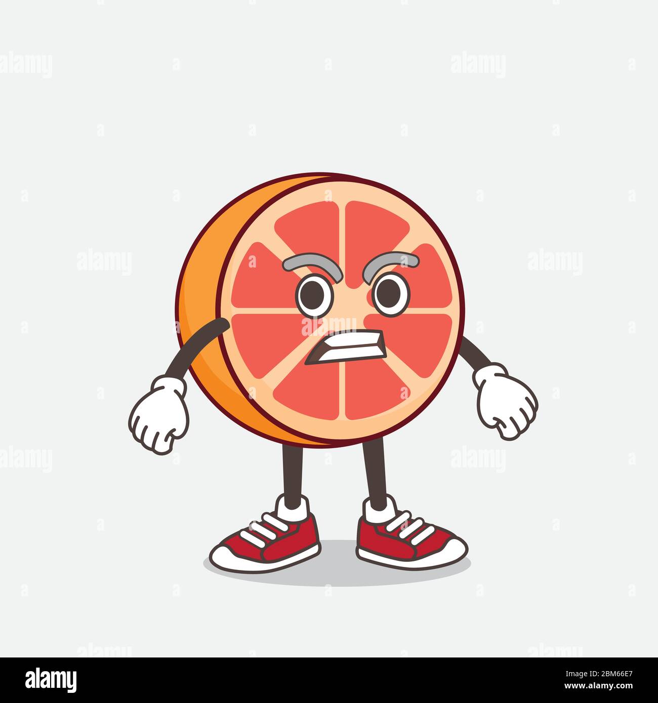 An illustration of Grapefruit cartoon mascot character with angry face ...