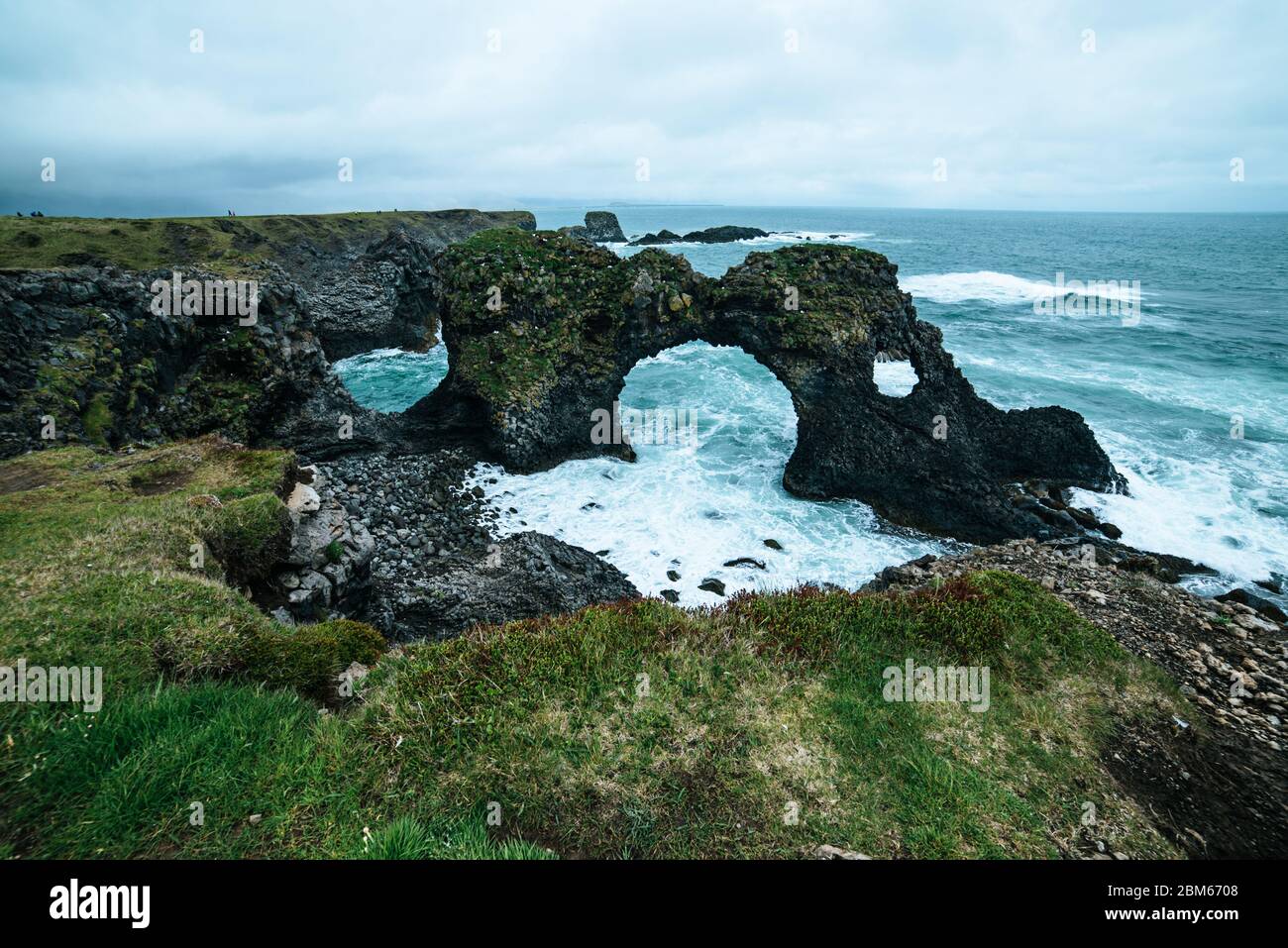 Amazing stone arch gatklettur basalt hi-res stock photography and ...