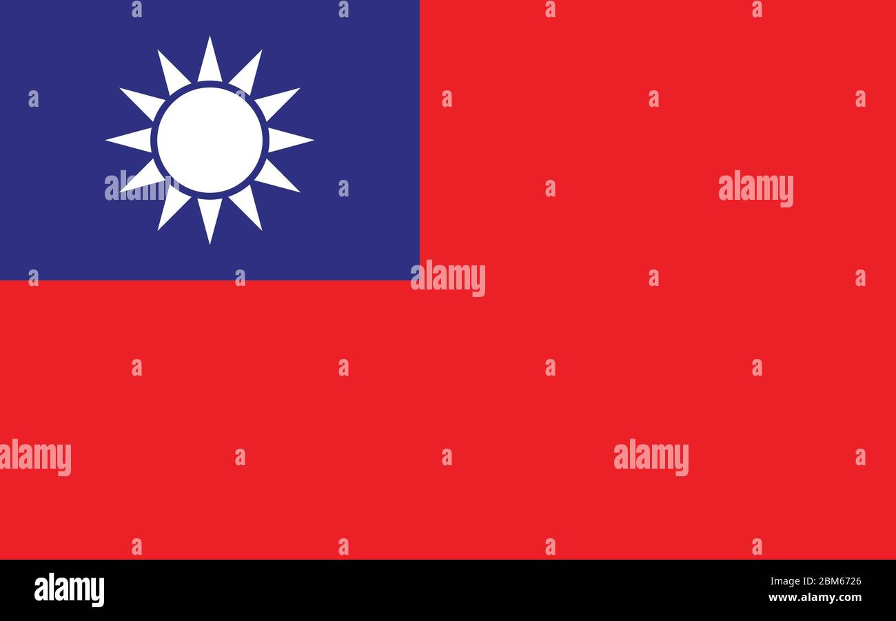 Taiwan flag vector graphic. Rectangle Taiwanese flag illustration ...