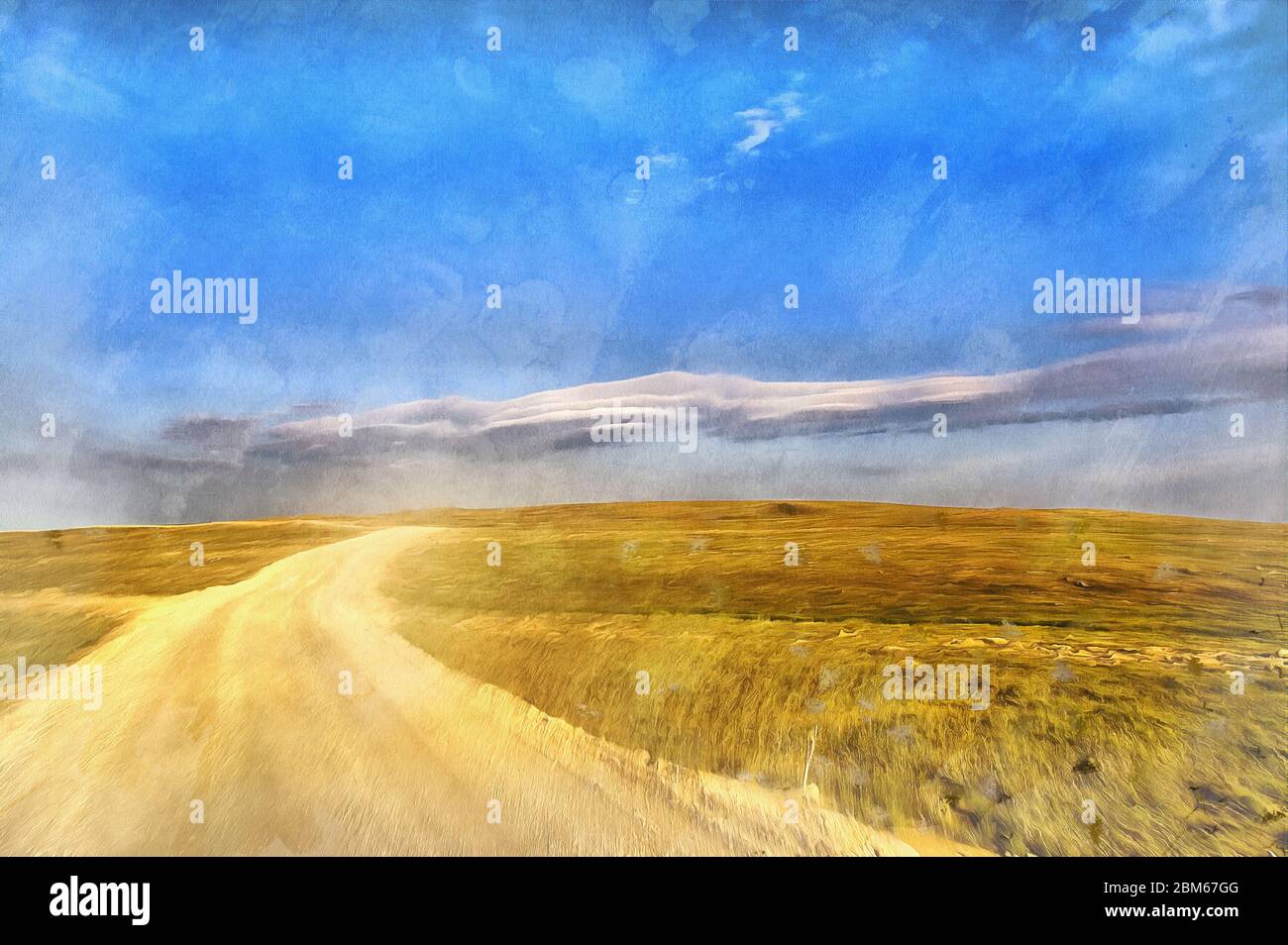 Beautiful tundra landscape with a road at Polar Urals Stock Photo - Alamy