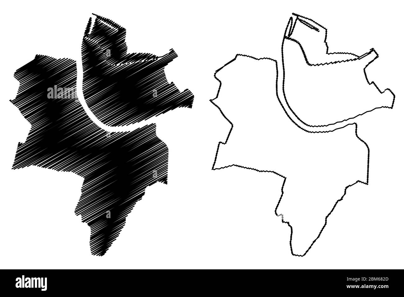 Basel City (Swiss Confederation, Switzerland) map vector illustration ...