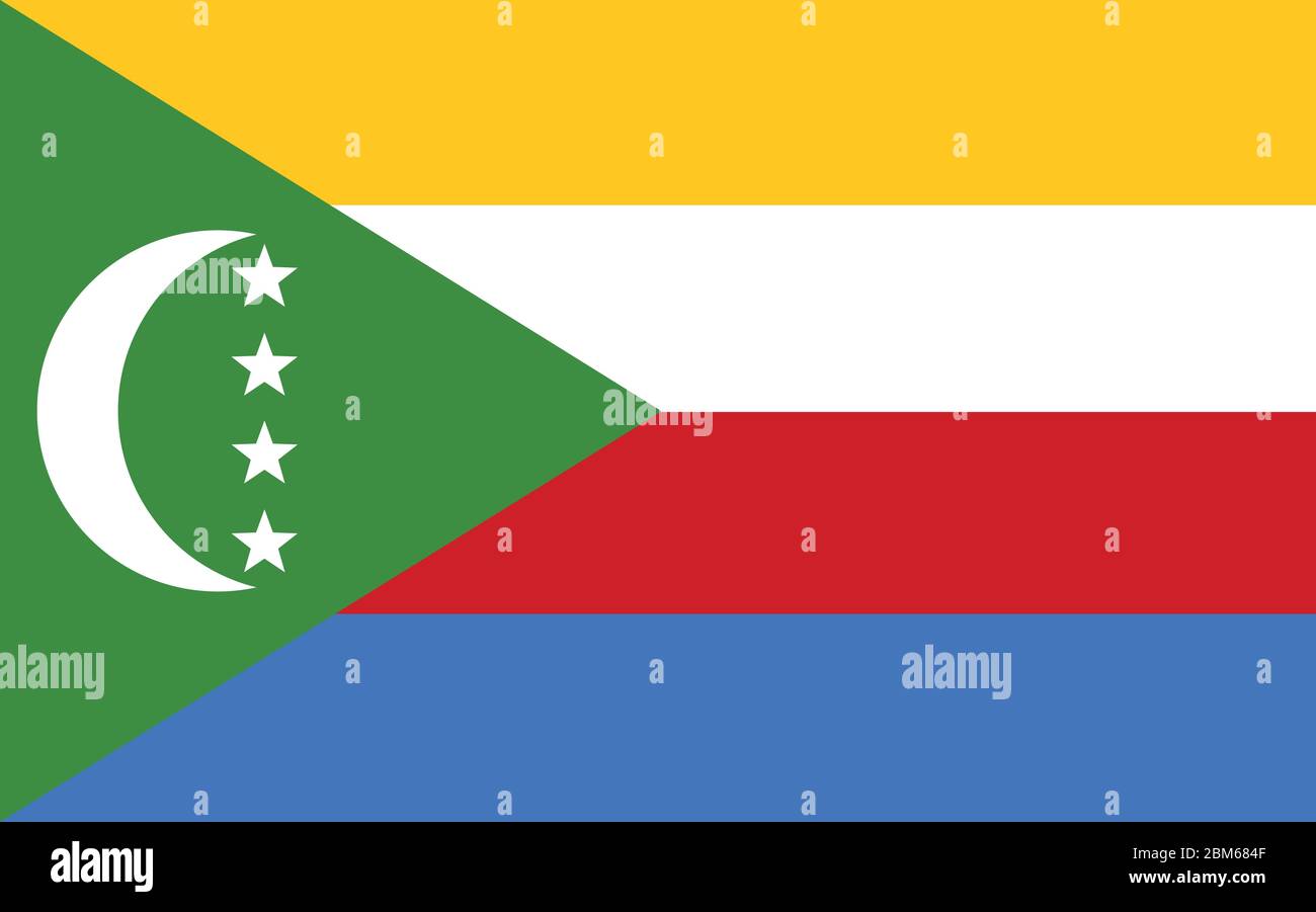 Comoros flag vector graphic. Rectangle Comoran flag illustration ...