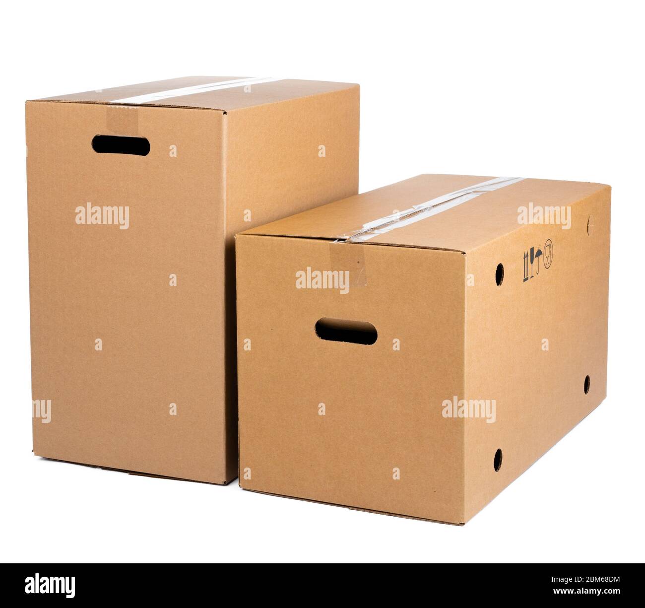 Cardboard brown box isolated on white background Stock Photo - Alamy