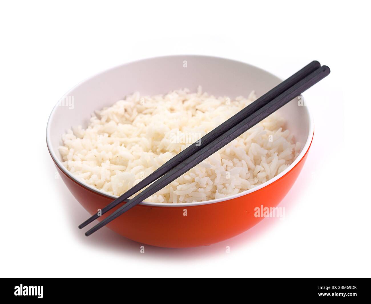 bowl full of rice on white , white background Stock Photo - Alamy